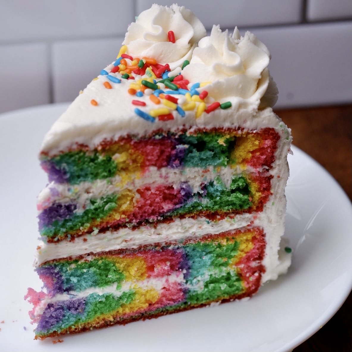 Rainbow Swirl Cake - Food By The Gram