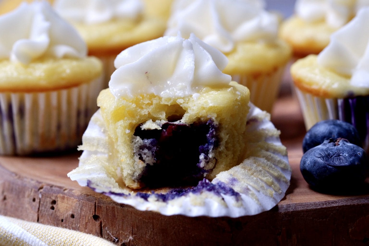 Light Lemon Blueberry Cupcakes - Food By The Gram