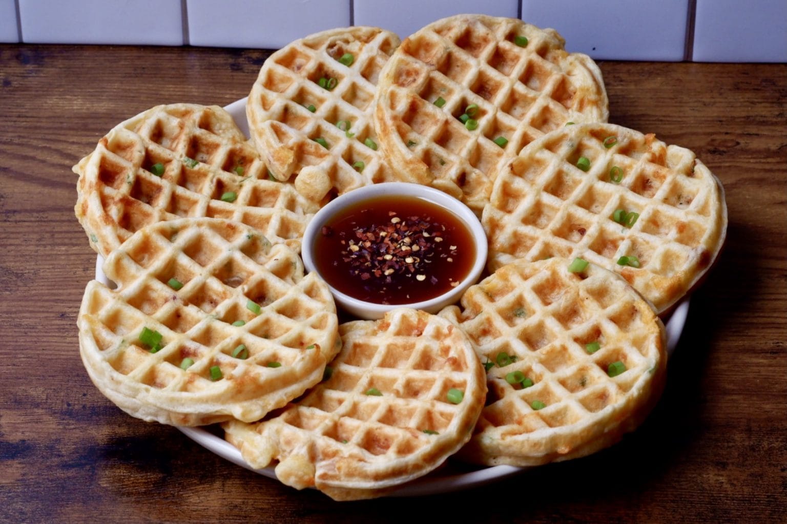 Bacon Cheddar Scallion Waffles - Food By The Gram
