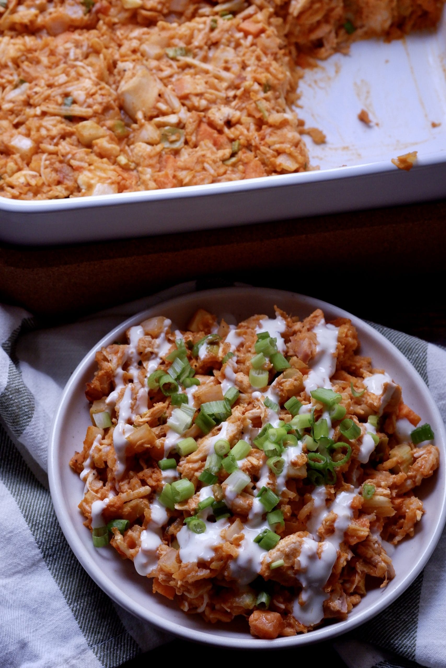 Buffalo Chicken Rice Bake - Food By The Gram