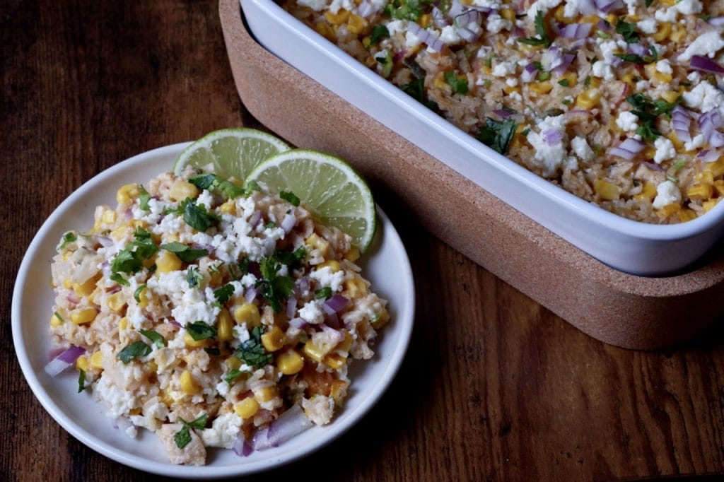 Elote Chicken & Rice Bake - Food By The Gram