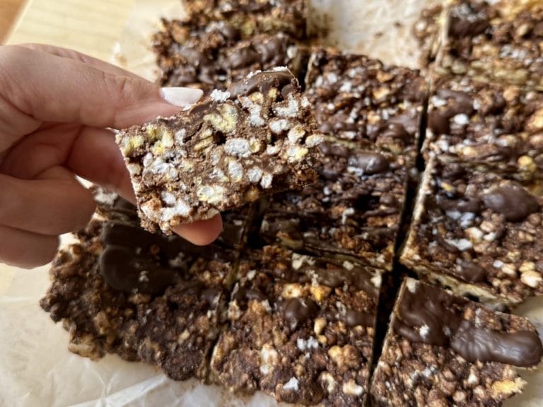 Caramel Chocolate Protein Rice Krispie Treats - Food By The Gram