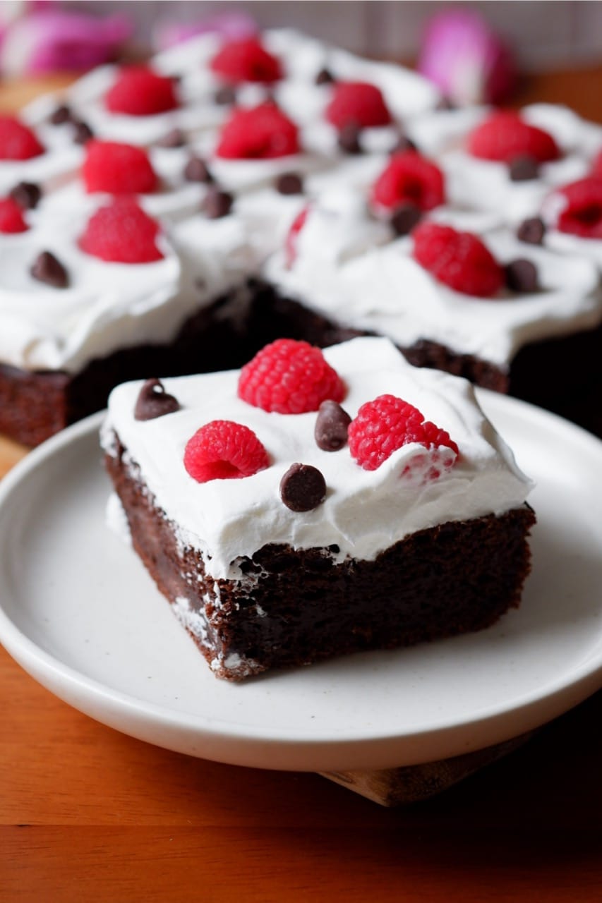 Healthy Chocolate Raspberry Snack Cake - Food By The Gram